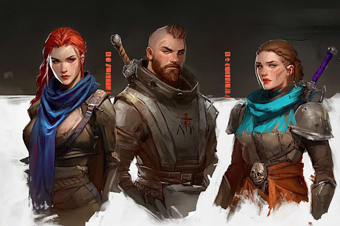 Paint character concept art and illustrations for you by Glovannest ...
