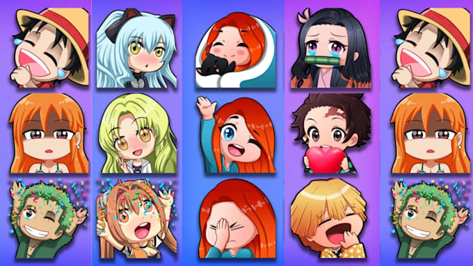 Design stunning twitch emotes or sub badges, chibi emotes for twitch ...
