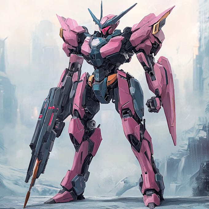 Make a custom mecha illustration art in my style by Sharondard | Fiverr