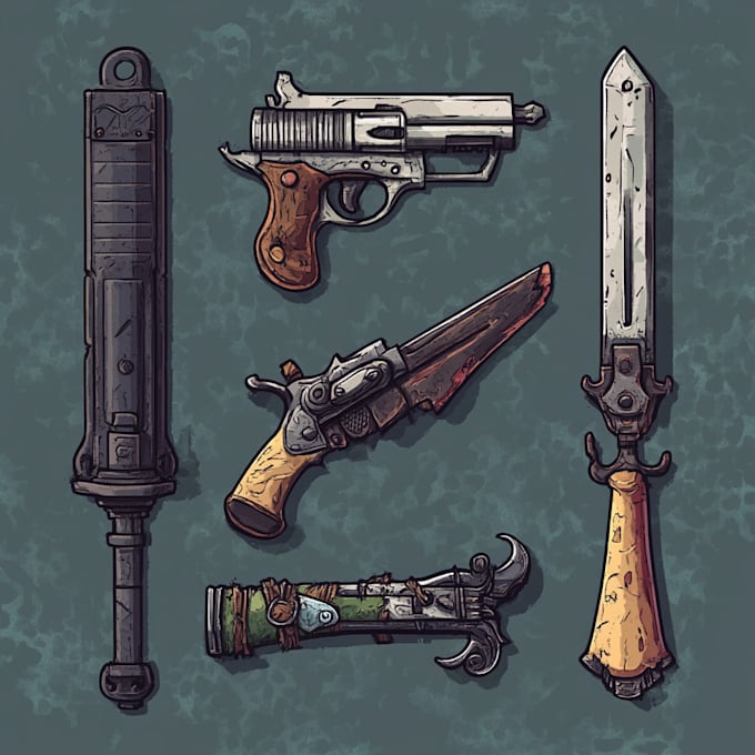 Design 3d weapon illustration by Destinison | Fiverr