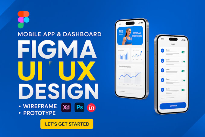 Do ui ux design figma mobile app figma dashboard ui wireframe design prototype by Gabrielsaas ...