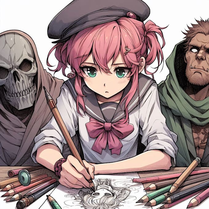 Draw gothic character illustration, fan art, your and art by Groxi ...