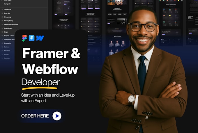 Develop webflow website framer website design figma framer website by Marvicoz | Fiverr