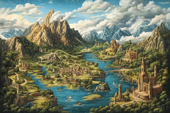 Create a fantasy atlas map, vector world map by Cayden148 | Fiverr