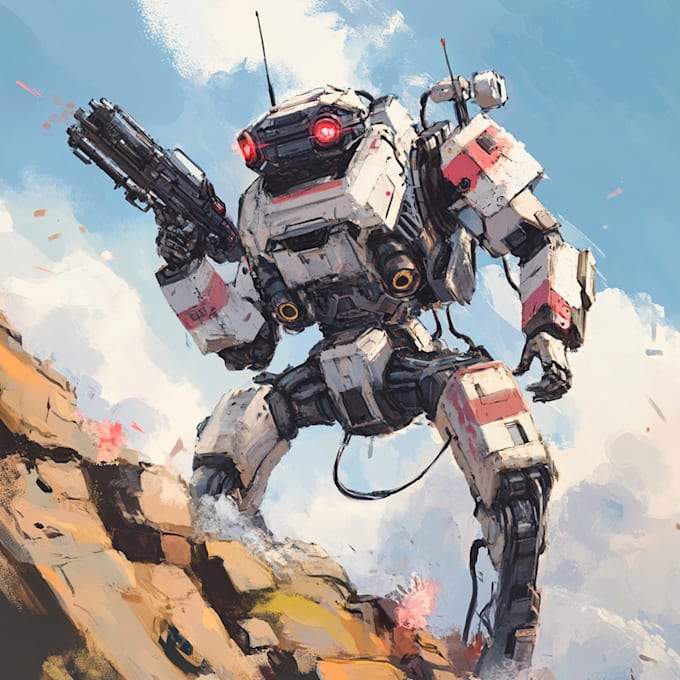 Draw mecha armor in anime or realism style by Qeelinbush | Fiverr