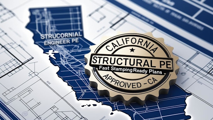 Stamp review california structural plans with licensed pe for permit ...