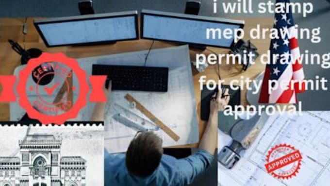 Issue pe stamp architectural stamp mep stamp and permit drawings for ...