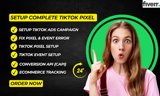 Setup tiktok pixel, event api, fix pixel, conversion tag and tiktok event api by Danielle_dve ...