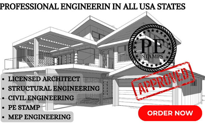 Review, stamp, architectural plan, structural plan, pe stamp, usa ...