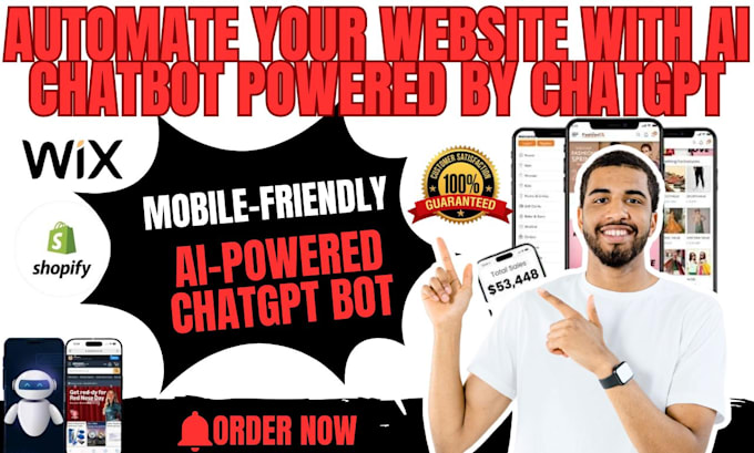 Automate shopify wix wordpress website with ai chatbot chatgpt integration by Nestgenpro | Fiverr