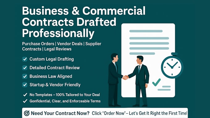 Draft or review your business contract, purchase order, or commercial agreement by Slim_baddy ...