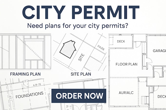 Do your floor plan, site plan, plot plan design for the city permit blueprints by Mireina4 | Fiverr