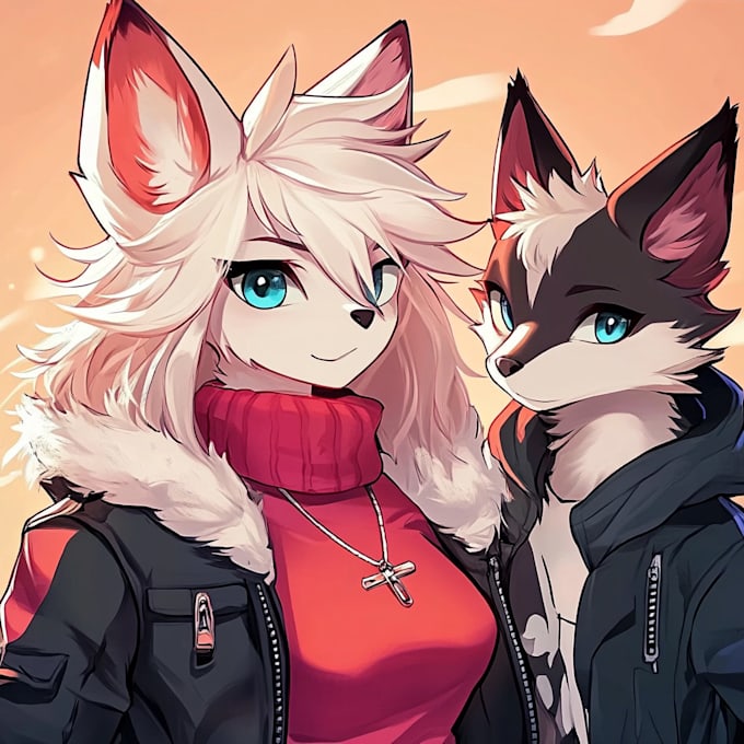 Draw your character in flat colored furry art by Mattivala | Fiverr