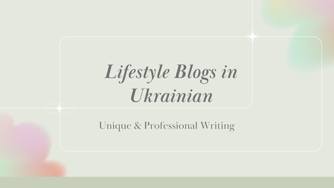 Write blog posts in ukrainian by Halynastoun | Fiverr