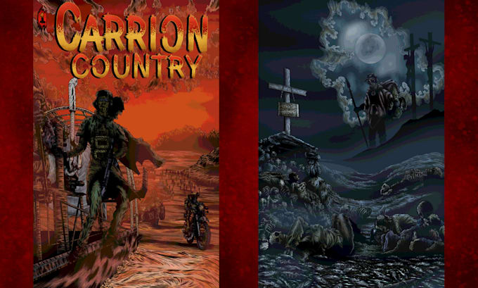 Draw dark and gritty, visually distinct comic or book covers by ...