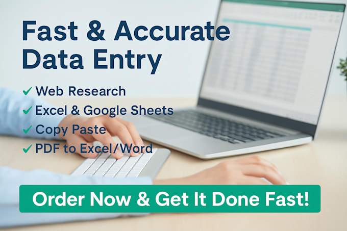 Do accurate and fast data entry, web research, copy paste work by ...