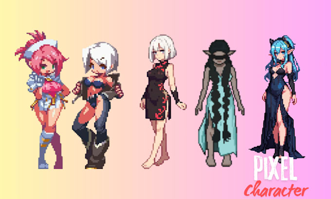 Create 2d pixel art nsfw pixel art sprite sheet character design pixel animation by Pixelfac ...