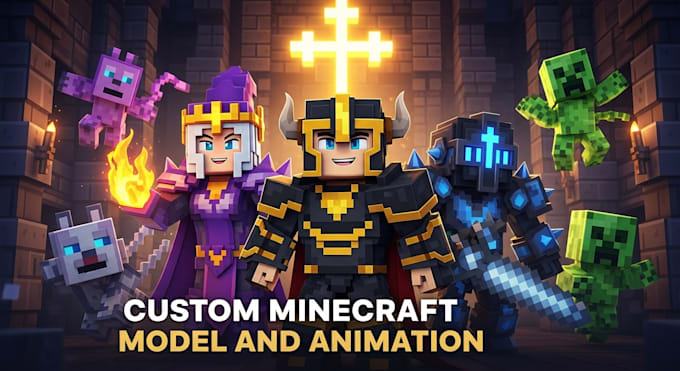 Create custom minecraft 3d models textures and animations in blockbench by Lionel_kaisen | Fiverr