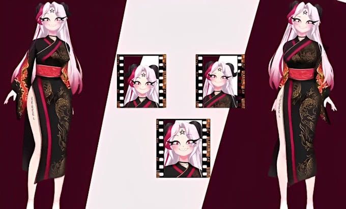 2d vtuber, 2d vtuber model, live 2d vtuber model rigging, vtuber illustration by Dale_brood | Fiverr