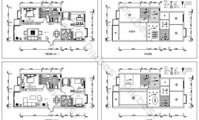Draft architectural blueprint floor plans, elevation, section, roof in ...
