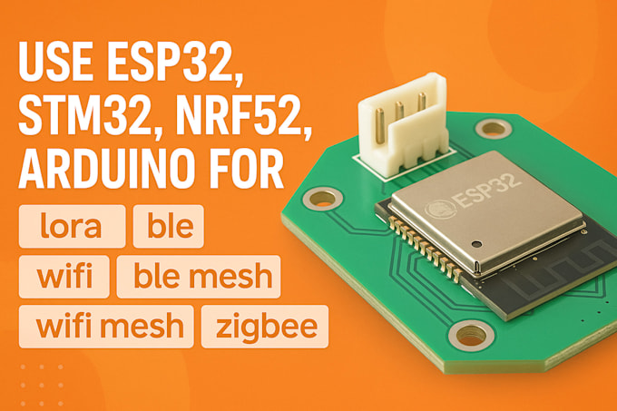 Usa esp32, stm32, nrf52, arduino per lora, ble, wifi ble mesh, wifi mesh, zigbee