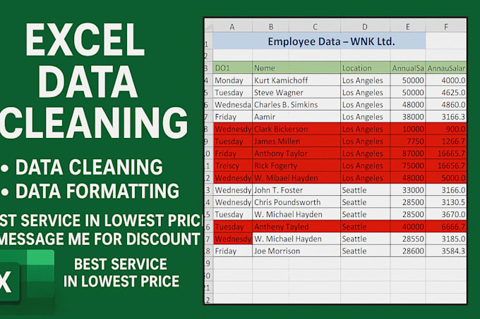 Data cleaning, data formatting, data correction, duplicates remove in ...