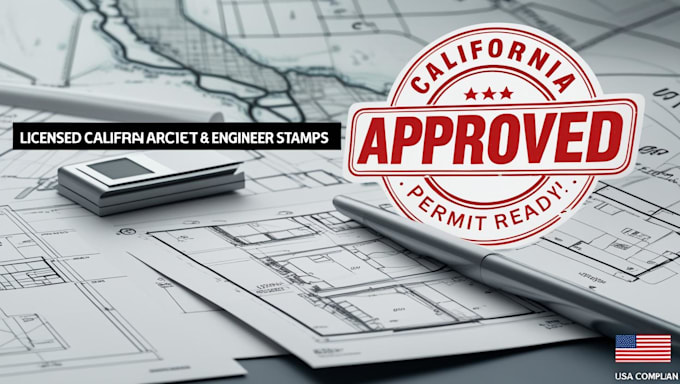 Provide engineer architect stamp licensed california stamp usa stamp ...