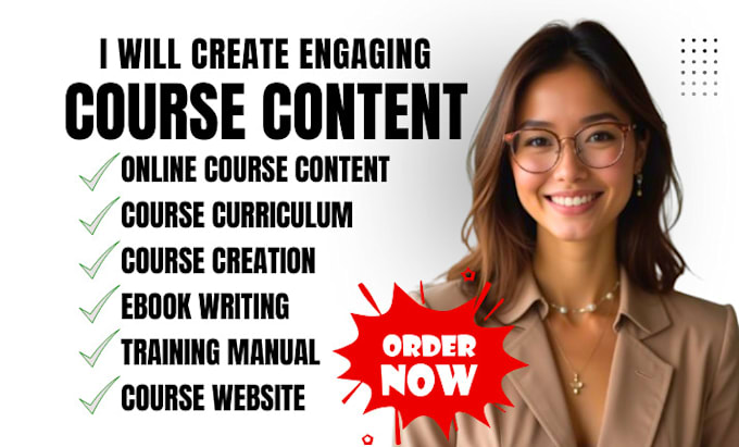 Create an online course content creation, course development as course ...