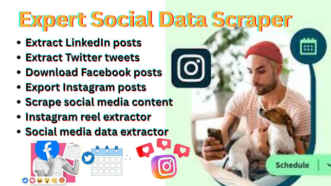 Extract linkedin posts, twitter tweets, facebook posts, instagram post ...