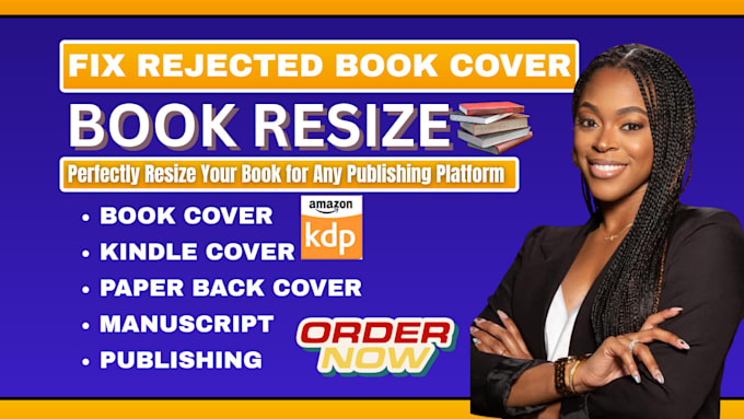 Fix resize amazon kdp, format, edit, and modify, rejected book cover by ...