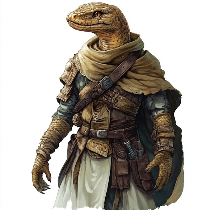 Create character illustration, fantasy dnd character design by ...