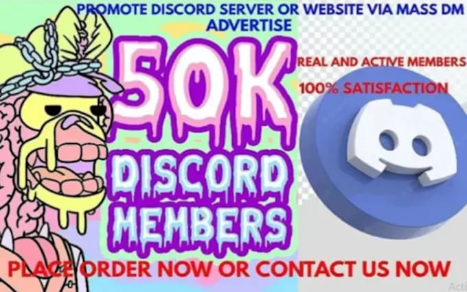 Promote, boost and advertise discord server, organic growth to get real ...