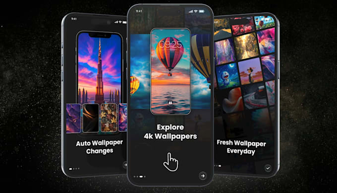 Make wallpaper mobile app for android,ios with modern ui,ux java,flutter,swift by Ishida_ury ...