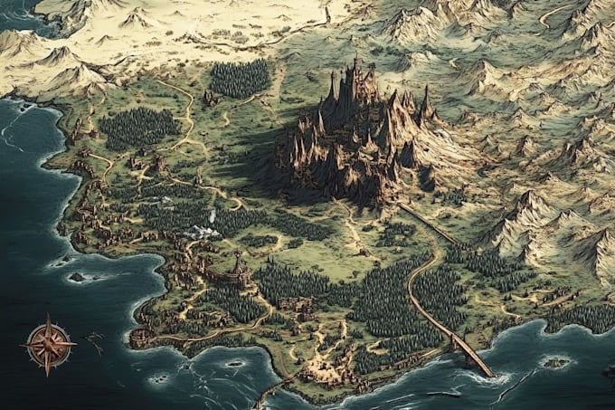 Do your high quality fantasy map illustration arts by Quanshayrks | Fiverr