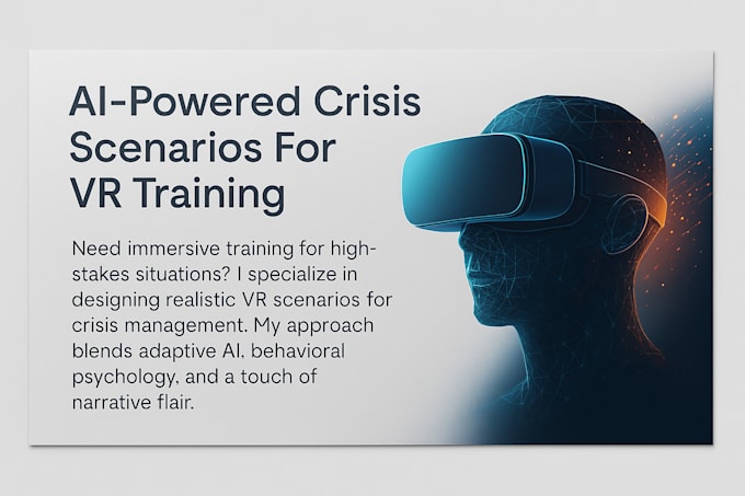 Write ai powered crisis scenarios for vr training by Burakabak | Fiverr