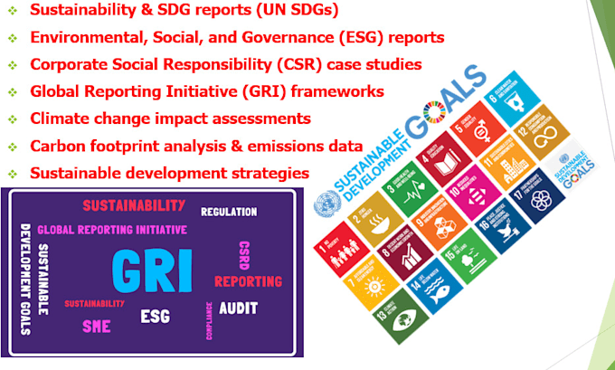 Do sustainability sdgs esg csr gri eia climate change carbon footprint reports by ...