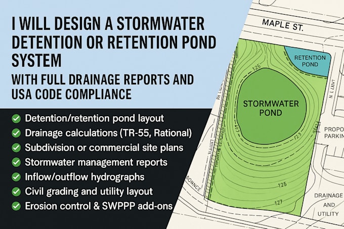 Concevoir un système de bassin de rétention et de detention des eaux ...
