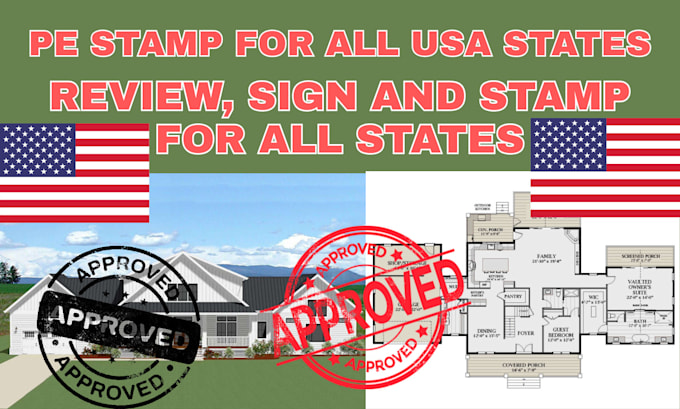 Review, sign and seal architectural plan, architectural stamp usa stamp ...