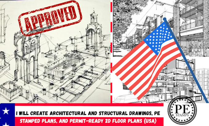Do architectural and structural drawings, pe stamp and permit drawings ...