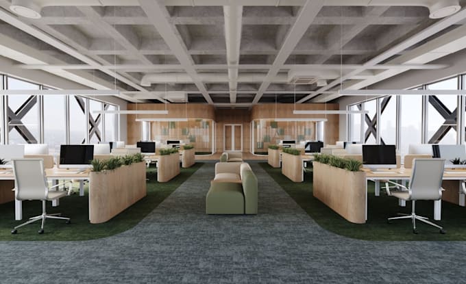 Do 3d office space architecture design office cgi interior design rendering by Danieldesigns02 ...