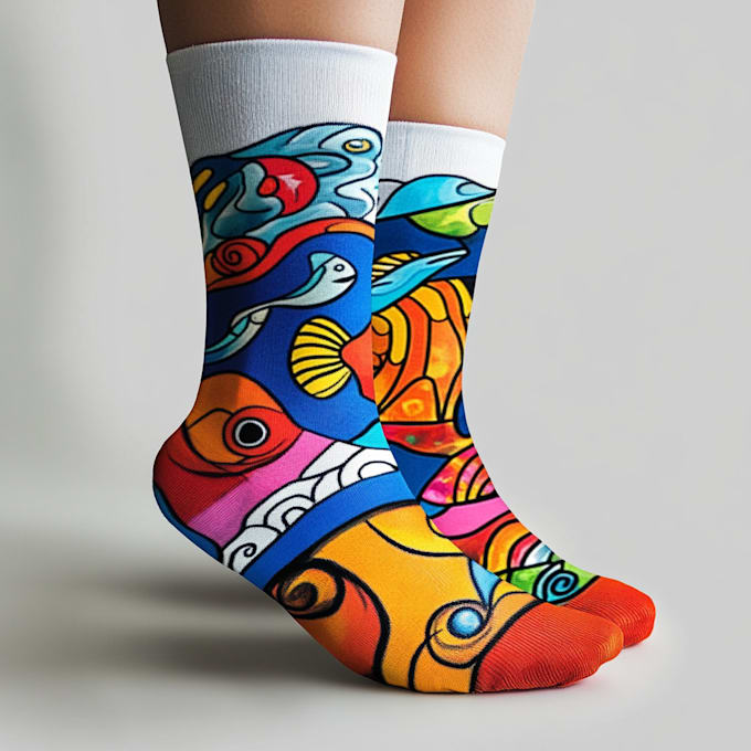 Create digital pattern socks design by Traynesha | Fiverr