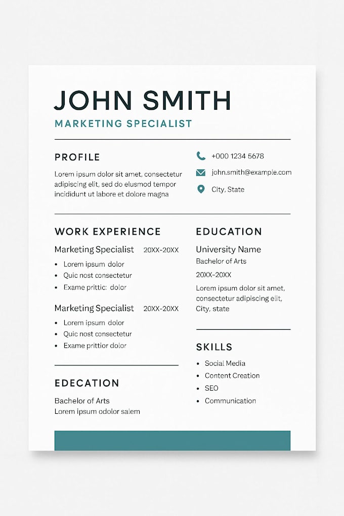 Design a clean modern cv or resume using canva by Abdulm9777 | Fiverr