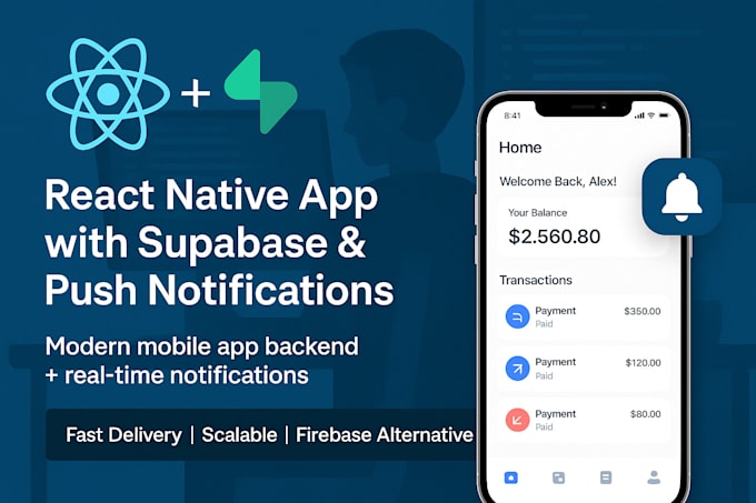 Set up push notifications in react native or expo with onesignal by Rfrifat | Fiverr