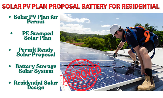 Do pe stamp permit ready solar pv plan, proposal battery for ...