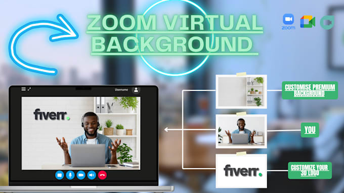 Create custom zoom virtual background with your logo by Creativerocky69 | Fiverr