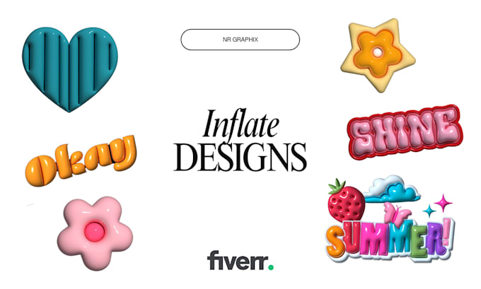 Create custom inflate 3d text or shapes by Imnuriarm | Fiverr