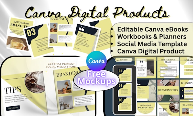 Do canva digital products, ebooks social media posts templates, canva ...