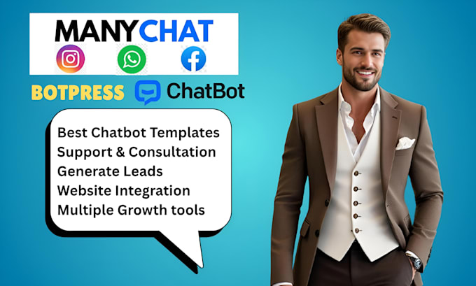 Set manychat chatbot tidio chatfuel botpress for social medial platform by Andrewfunnelman | Fiverr