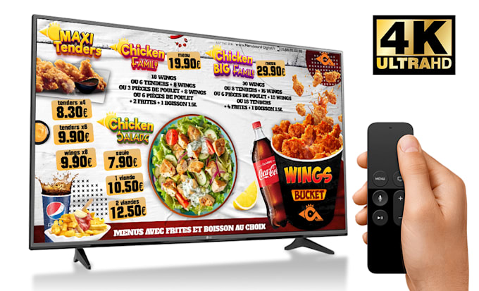 Design a professional fast food digital menu board by Menuboards | Fiverr