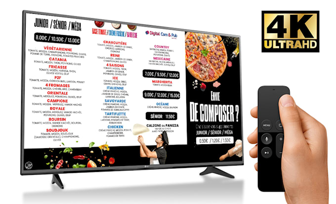Design A Professional Pizzeria Digital Menu Board By Menuboards Fiverr